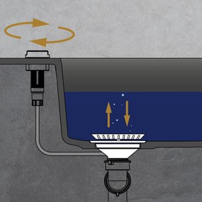 Sink Quality Obsidian, kuchyňský granitový dřez 590x500x210 mm + zlatý sifon, bílá, SKQ-OBS.W.1KKO.XG