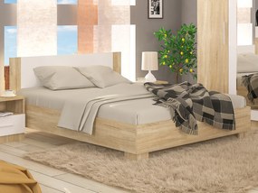 Manželská postel 180 cm Marlon (dub sonoma + bíla) (s roštem). 787044
