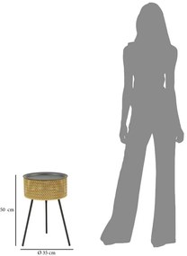 Mauro Ferretti Kulatý odkládací stolek Helin, 35x50 cm, zlatá/černá