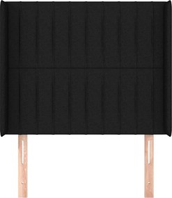 Čelo postele typu ušák černé 83x16x118/128 cm textil 3119794