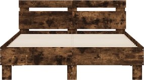 Rám postele s čelem a LED osvětlením kouřový dub 120 x 190 cm 3207578