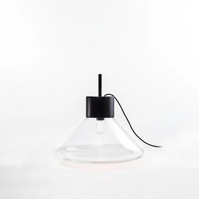 Moderní stolní či podlahová lampa Muffins Table / Floor Dekor: Dub evropský černě mořený / Transparentní sklo