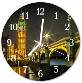 Nástenné skleněné hodiny Londýn fi 30 cm