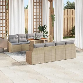 Sada zahradních pohovek 9 ks Beige a šedá 3349811