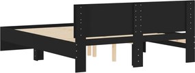 Rám postele s čelem černý 150 x 200 cm 3207477