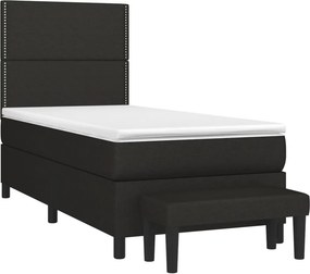 Box spring postel s matrací černá 100 x 200 cm textil 3136495