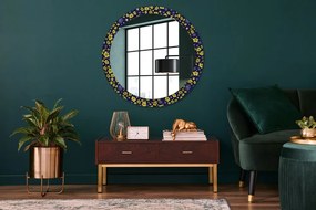 Kulaté dekorativní zrcadlo na zeď Sladké malé květy fi 90 cm