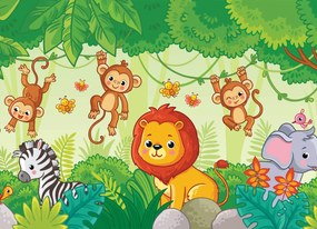 Malvis ® Dětská tapeta Zvířátka v džungli Vel. (šířka x výška): 360 x 260 cm