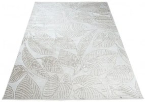 Moderní kusový koberec Isphahan 84162/575 Listy krémový béžový Rozměr: 80x150 cm