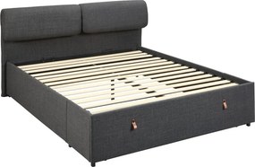 ACTONA GROUP Čalouněná postel CALVI tmavě šedá 140x190 H000024736