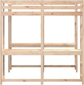 Patrová postel se stolem a žebříkem 160x200 cm masivní borovice 3284233