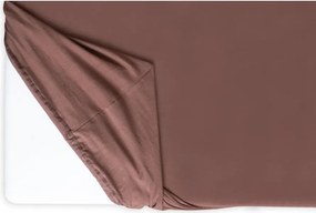 HEDDA Prostěradlo Jersey Lycra premium tmavě hnědé rozměr: 100 x 200 cm