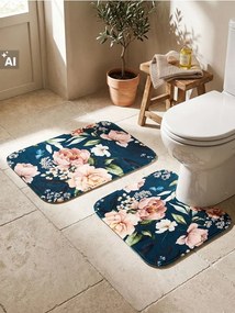 Sinsay - Sada koupelnových předložek s květinovým vzorem 2 pack - zelená