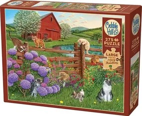 COBBLE HILL Puzzle Kočky na farmě XL / 275 dílků / od 9 let