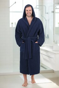 Bavlněný župan Athena s kapucí tmavě modrá 31 16 5952 unisex - S