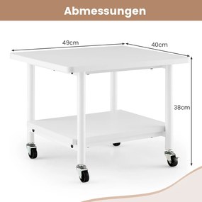 Costway Stolek na tiskárnu s 2 úrovněmi a uzamykatelnými kolečky Stojan