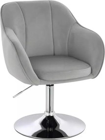 LuxuryForm DESIGN Otočná židle AVOLA VELUR na stříbrném talíři - světle šedá