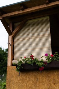 Vingo Dřevěná roleta na pergolu – přírodní, 2. jakost Šířka rolety: 100 cm, Rozvin rolety: 150 cm