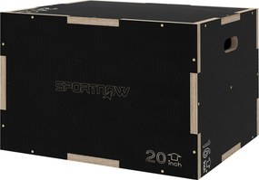 SPORTNOW Plyo box/jump box, robustní, 61 x 51 x 41 cm, černý, rukojeť 10x3,5 cm, do 120 kg