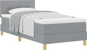 Postel s boxspringem s polštářem Světle šedá 90 x 190 cm textil 3338881