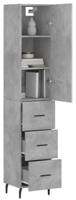 Skříň highboard betonově šedá 34,5x34x180 cm kompozitní dřevo