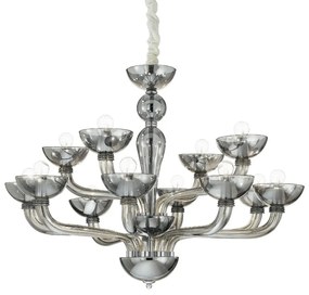 Závěsné svítidlo Ideal Lux Casanova SP12 fume' 095622 šedé 88cm 12x40W