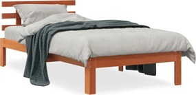 vidaXL Rám postele s čelem voskově 100 x 200 cm masivní borovice [814748] Barva: Hnědá