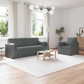 Set pohovek 2 ks Tmavě šedá textil 3407582
