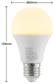 LED žárovka E27 A60 9,5W 3 000K opálová, sada 2ks