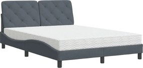 Postel s matrací tmavě šedý 140 x 190 cm samet 3208653