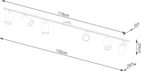 Stropní svítidlo SOLLUX LEMMI 6L bílé GU10 6x10W bez žárovky SL.1228