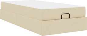 Rám postele s matrací 2 ks Krémová textil 3399450