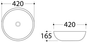 Sapho, DALMA keramické umyvadlo 42x16,5x42 cm, grigio, MM113