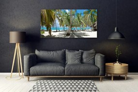 akrylový obraz Pláž Palma Stromy Krajina 120x60 cm