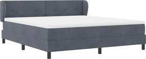 Postel s boxspringem s čelo Tmavě šedá 180 x 200 cm samet 3340401