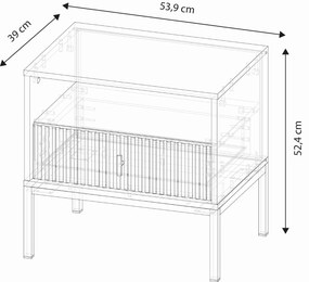 Noční stolek Maggiore 53,9 cm kašmír/zlatý