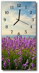 Skleněné hodiny vertikální Květiny barevné květiny
