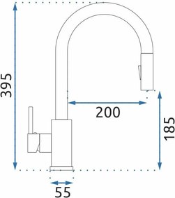 Rea Fresh, dřezová baterie s výsuvnou výlevkou, černá matná, REA-B9147
