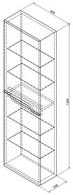 Sapho MEDIENA skříňka vysoká 40x140x20cm, 2x dvířka, levá/pravá, bílá mat/dub natural MD452