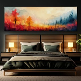 Obraz na plátně - Tam kde se lesy setkají FeelHappy.cz Velikost obrazu: 180 x 60 cm
