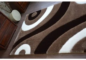 Kusový koberec Shaggy SPACE 3D B314 světle hnědá velikost 120x170 cm | krásné koberce cz