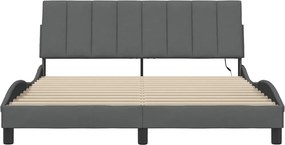 Rám postele bez matrace Hanko tmavě šedý 160 x 200 cm textil 3310469