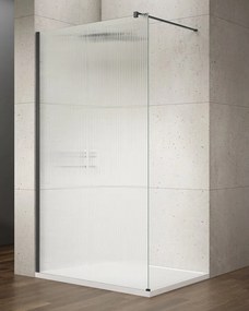 Gelco VARIO BLACK sprchová zástěna 140 x 200 cm jednodílná k instalaci ke stěně černá sklo nordic GX1514-06