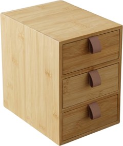 Bambusový organizér NILA se 3 šuplíky, 21 cm