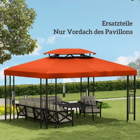 Outsunny náhradní střecha pavilonu 3x4m pro kovový pavilon zahradní pavilon párty stan polyesterový zahradní stan v rezavě červené barvě |