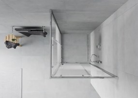Mexen Rio čtvercová sprchová kabina 70 x 70 cm, bílé pruhy, chrom - 860-070-070-01-20
