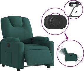 Elektrické polohovací křeslo tmavě zelené textil 3204350