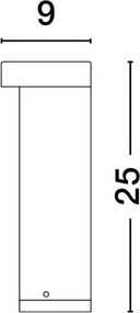 NV 9002878 Venkovní sloupkové svítidlo TIEN černý hliník a čiré sklo LED 8.5W 3000K 200-240V 55st. IP54 - NOVA LUCE