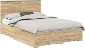 Rám postele s čelo Sonoma dub 135 x 190 cm Kompozitní dřevo 3411316