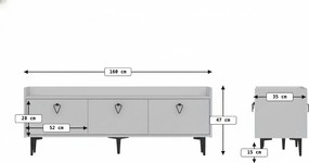 TV stolek PIENA 160 cm, bílý